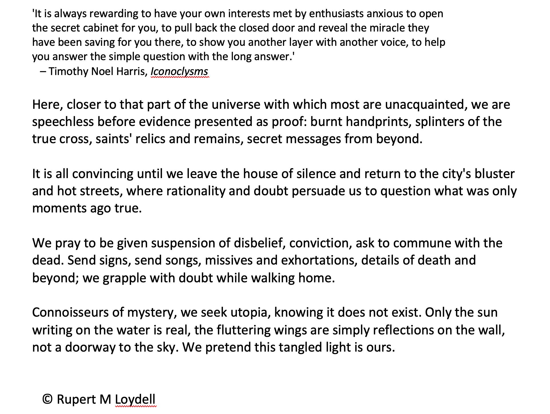 The Museum of Lost Souls – a poem by Rupert M Loydell – Amethyst Review