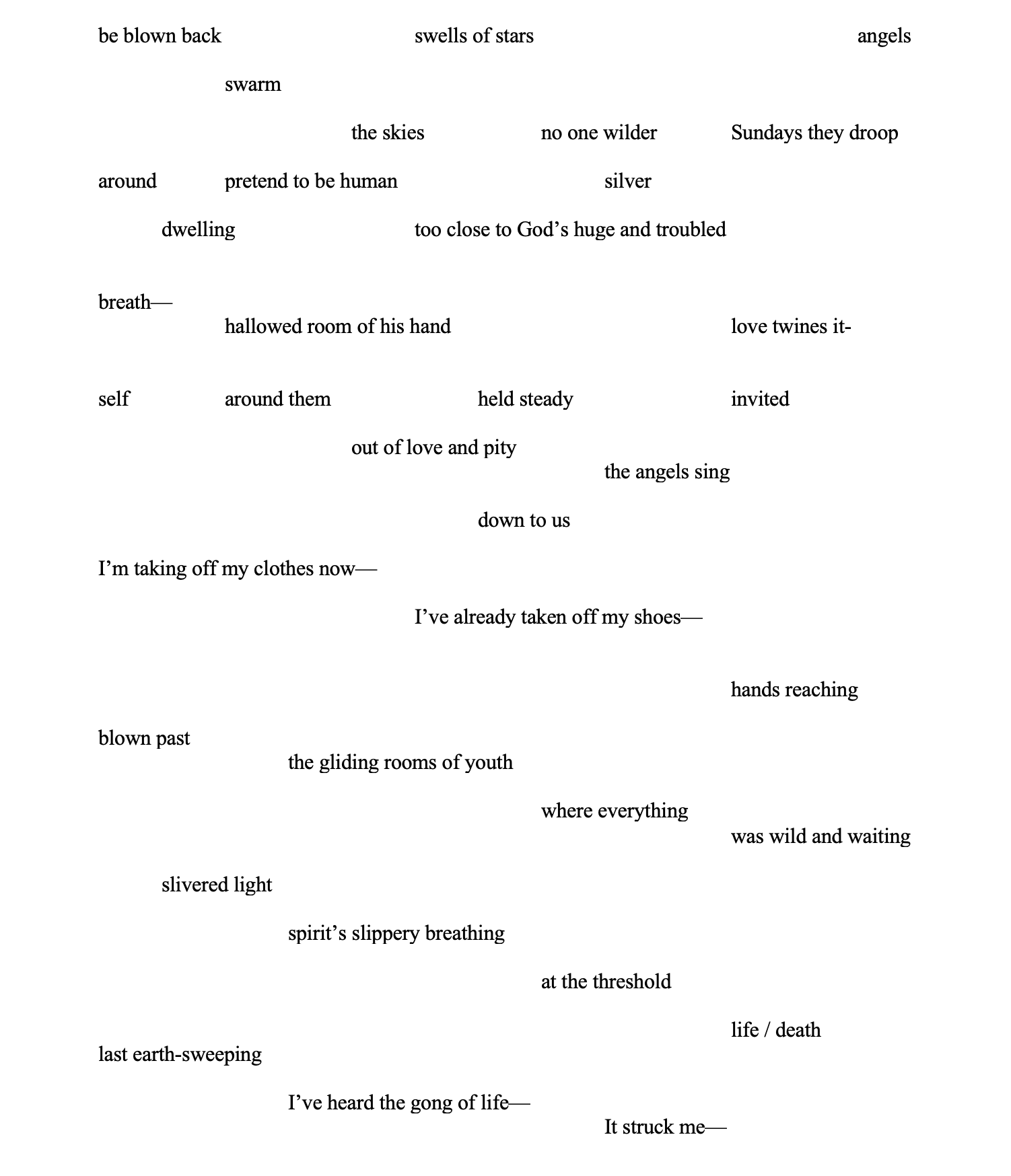 [be blown back] – a poem by Carlene Kucharczyk – Amethyst Review