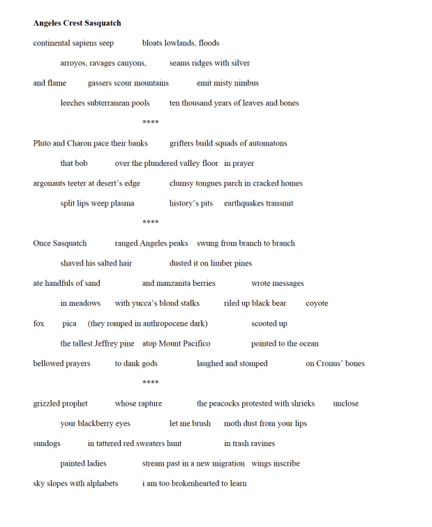 Angeles Crest Sasquatch – a poem by Sharon Kunde – Amethyst Review